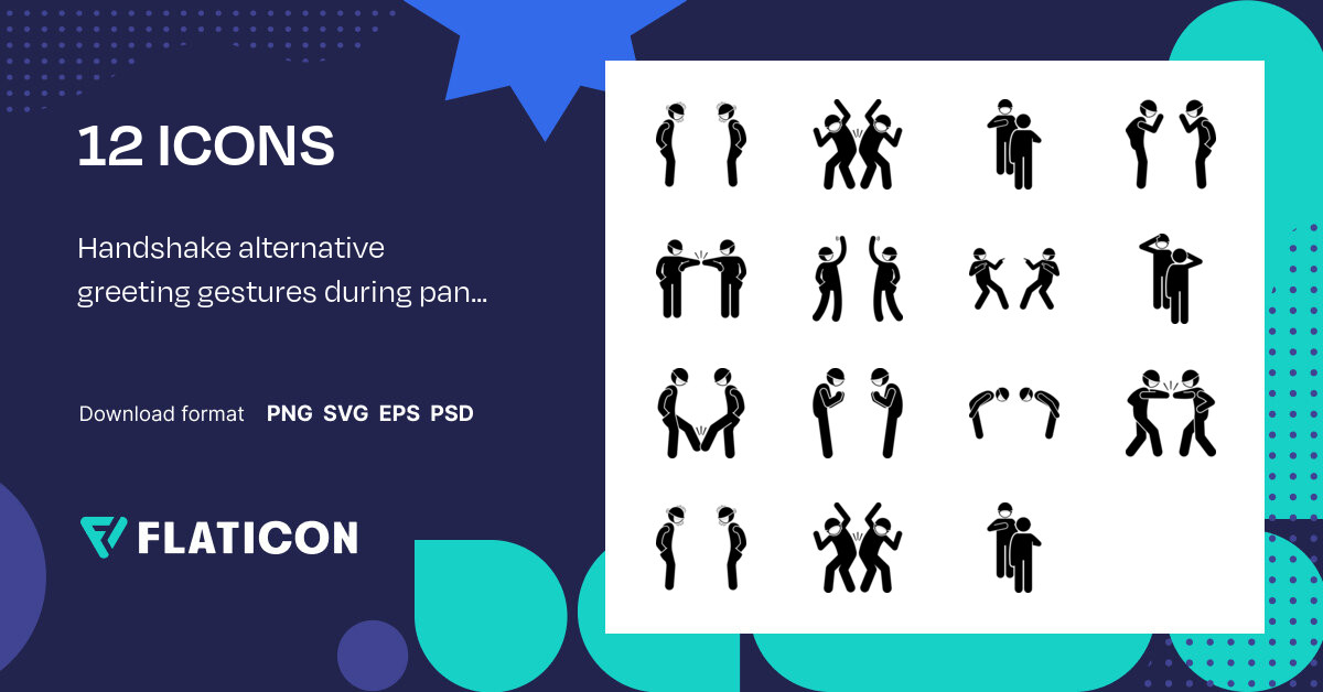 Pack de iconos Handshake alternative greeting gestures during pandemic ...